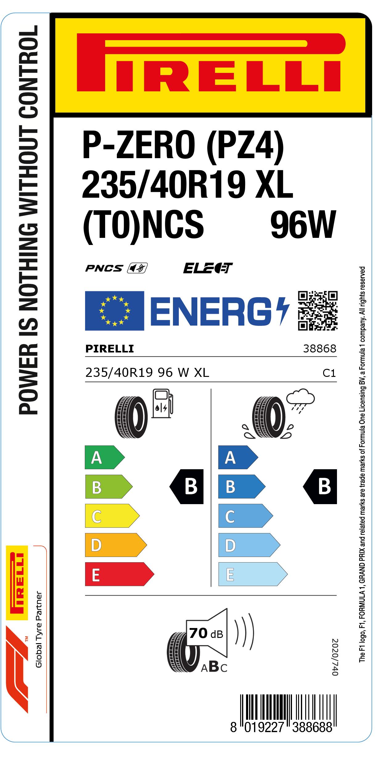 ELECT™ P ZERO™ (PZ4) 235/40R19 | Pirelli