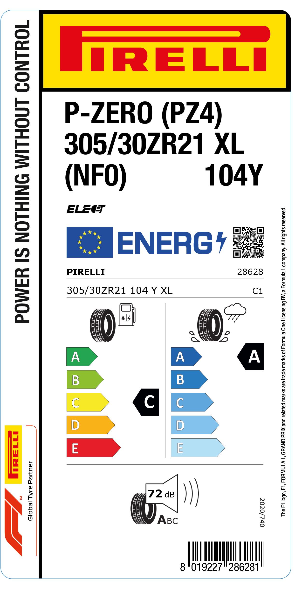 P ZERO™ (PZ4) 305/30R21 104Y XL PORSCHE ELECT | Pirelli