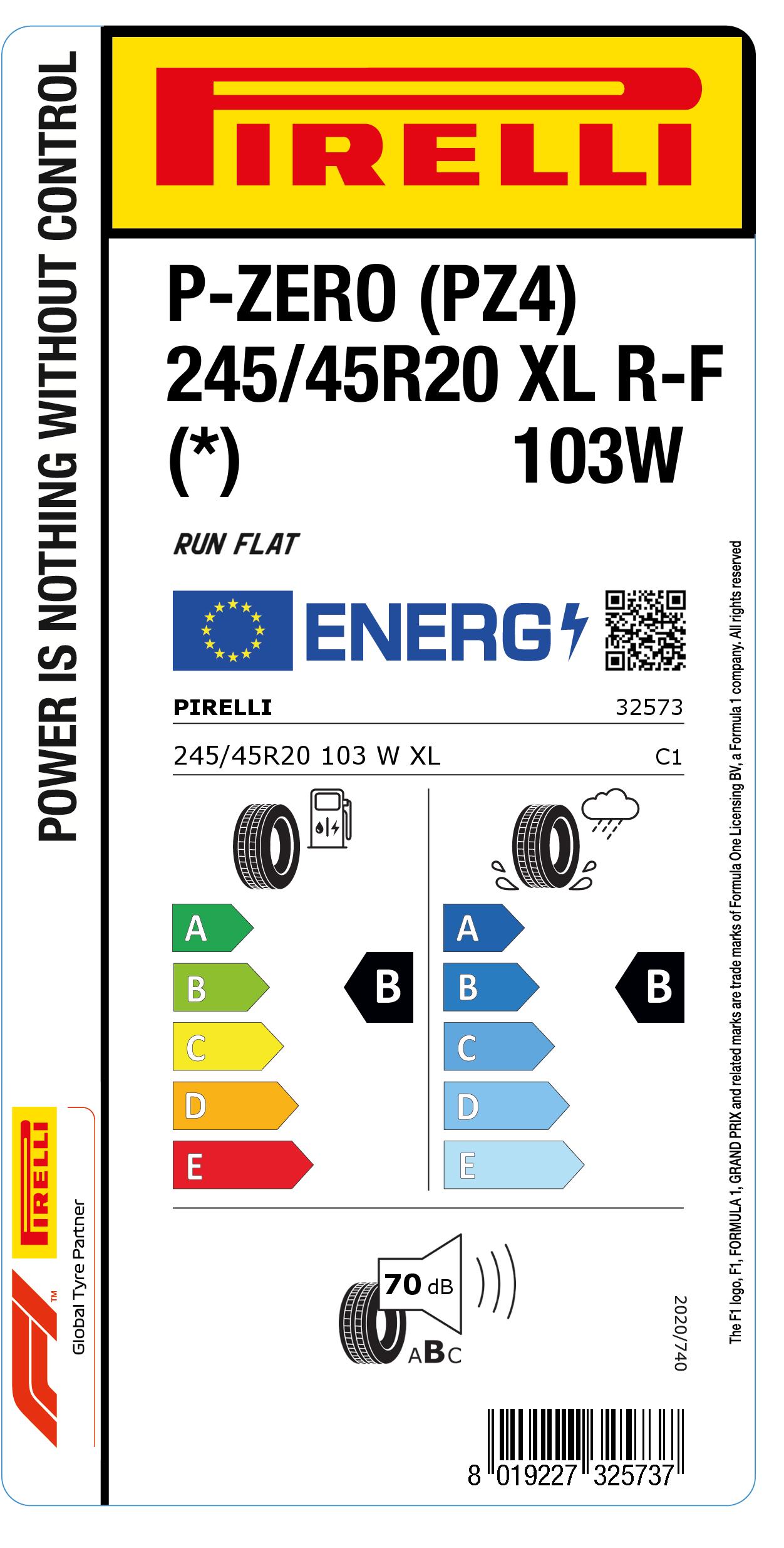 RUN FLAT P ZERO™ (PZ4) 245/45R20 | Pirelli