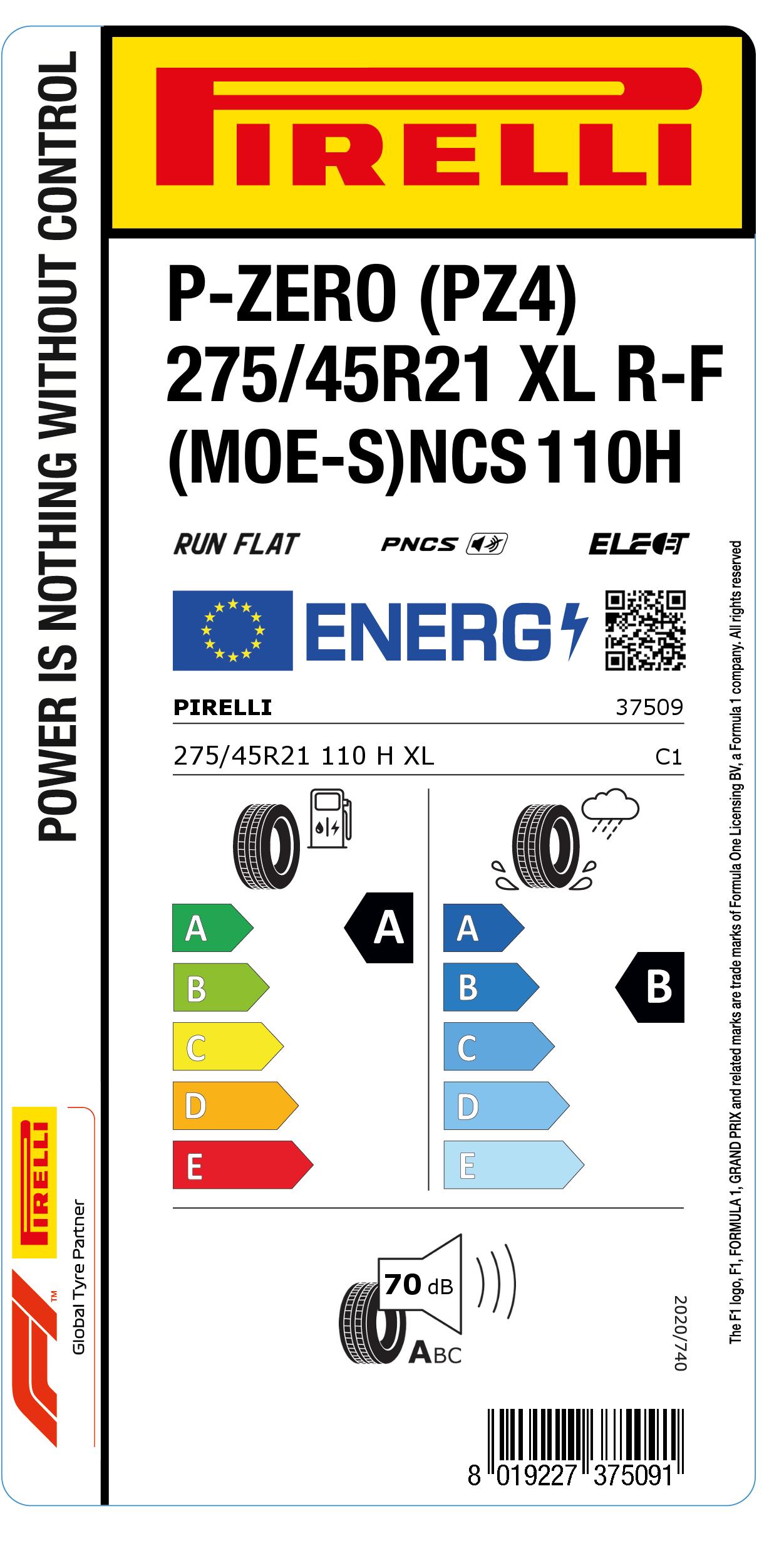 P ZERO™ (PZ4) 275/45 110H XL MERCEDES ELECT PNCS RUNFLAT | Pirelli