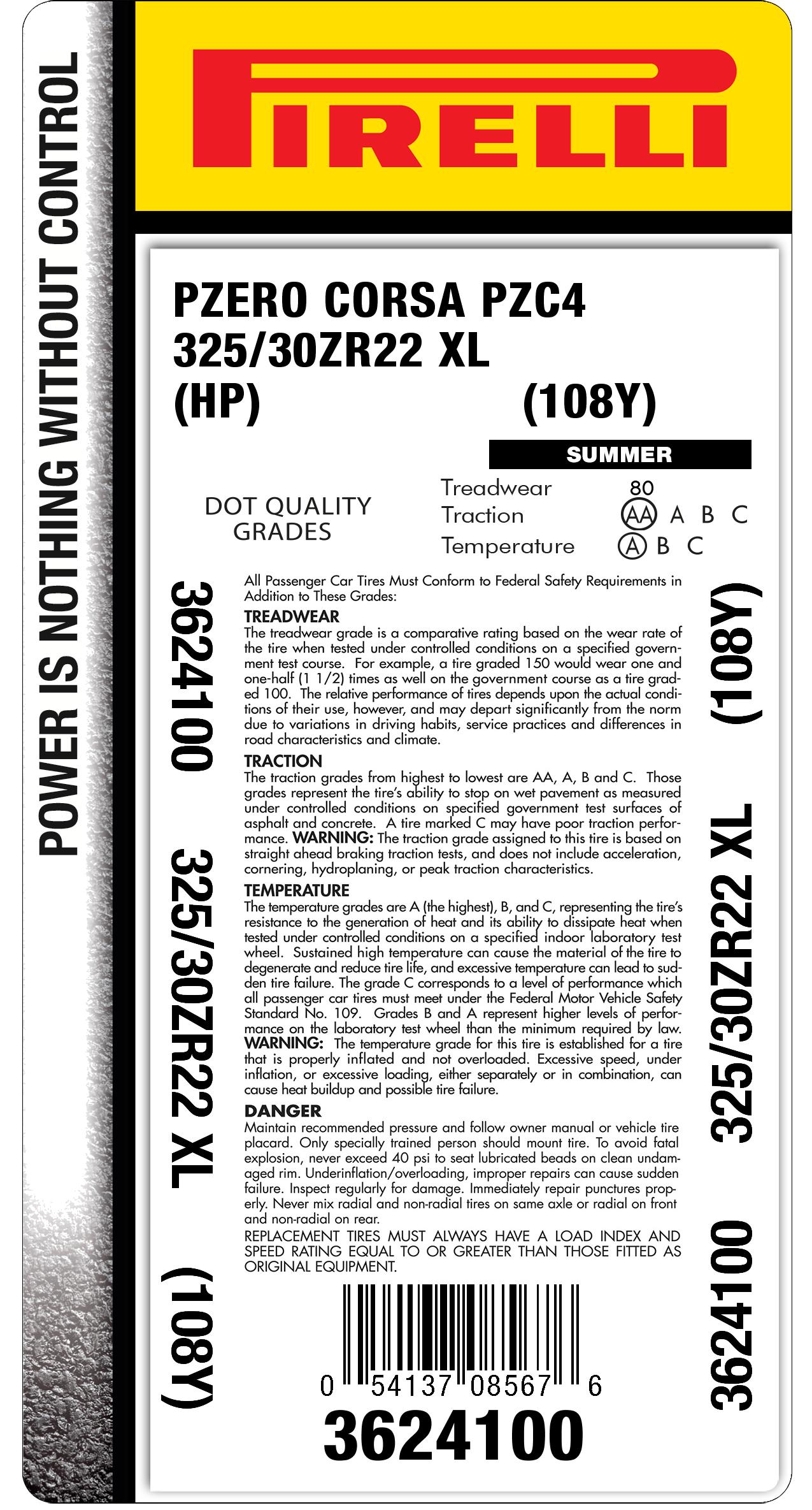 P ZERO™ CORSA (PZC4) 325/30R22 | Pirelli